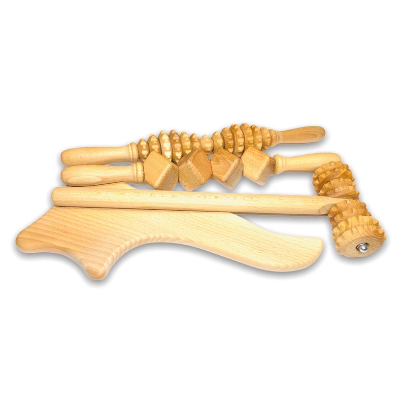 Massage Tools Set No. 3 Set for Anti Cellulite Maderotherapy Wooden ...