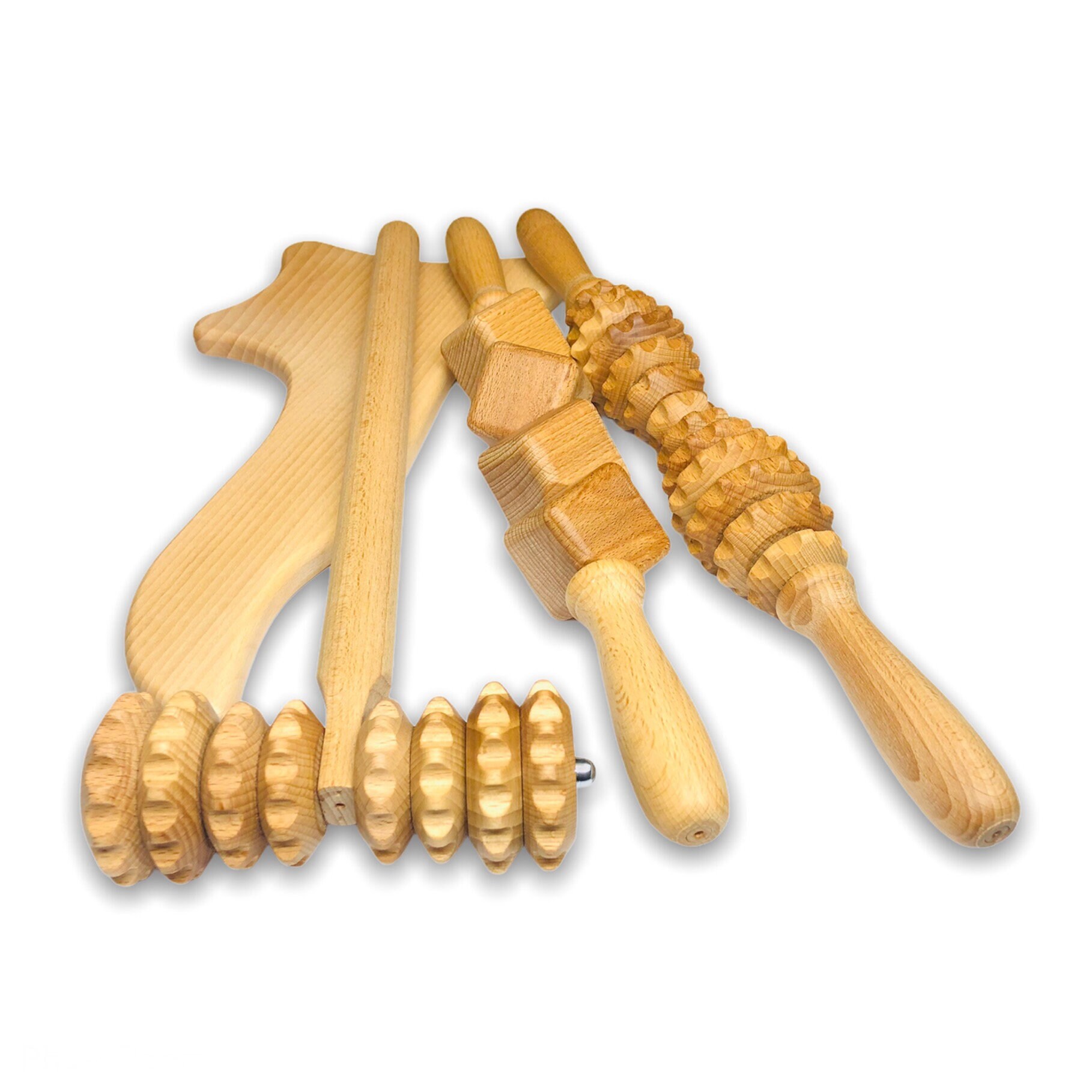 Massage Tools Set No. 3 Set for Anti Cellulite Maderotherapy Wooden ...