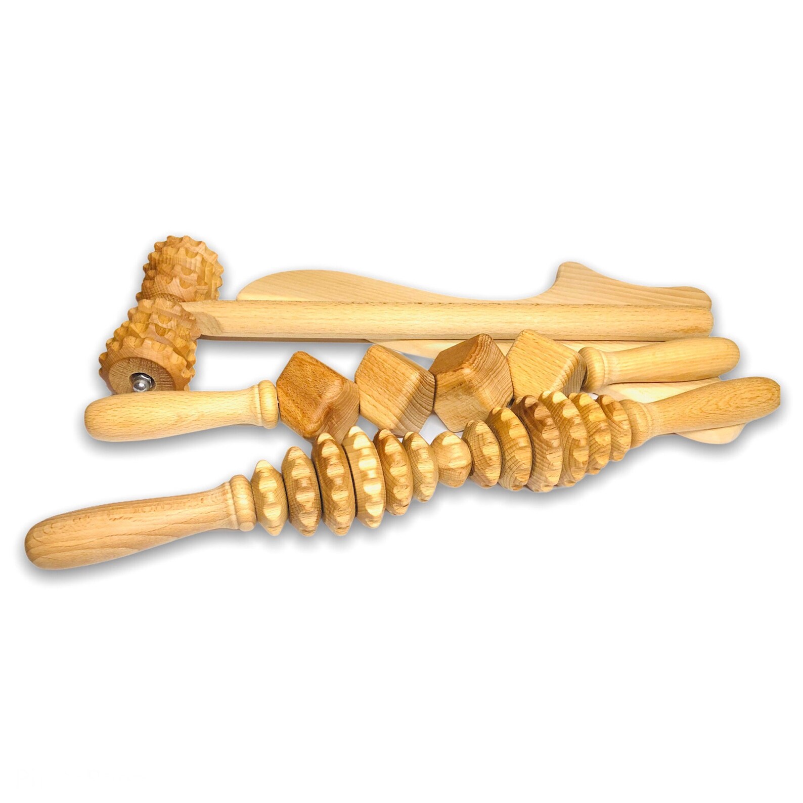 Massage Tools Set No. 3 Set for Anti Cellulite Maderotherapy Wooden ...