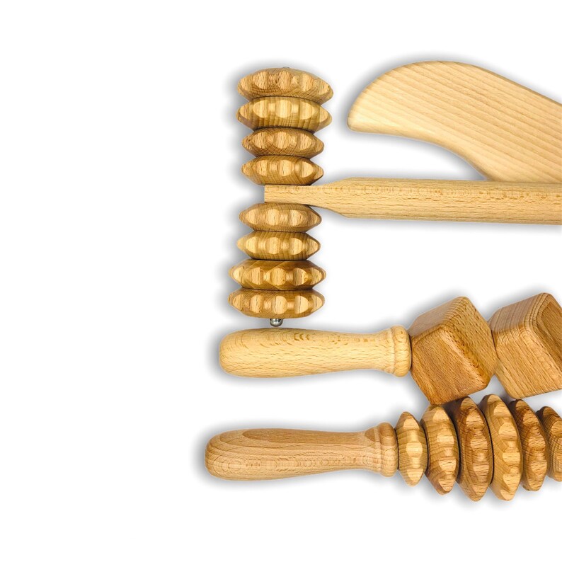 Massage Tools Set No. 3 Set for Anti Cellulite Maderotherapy Wooden ...