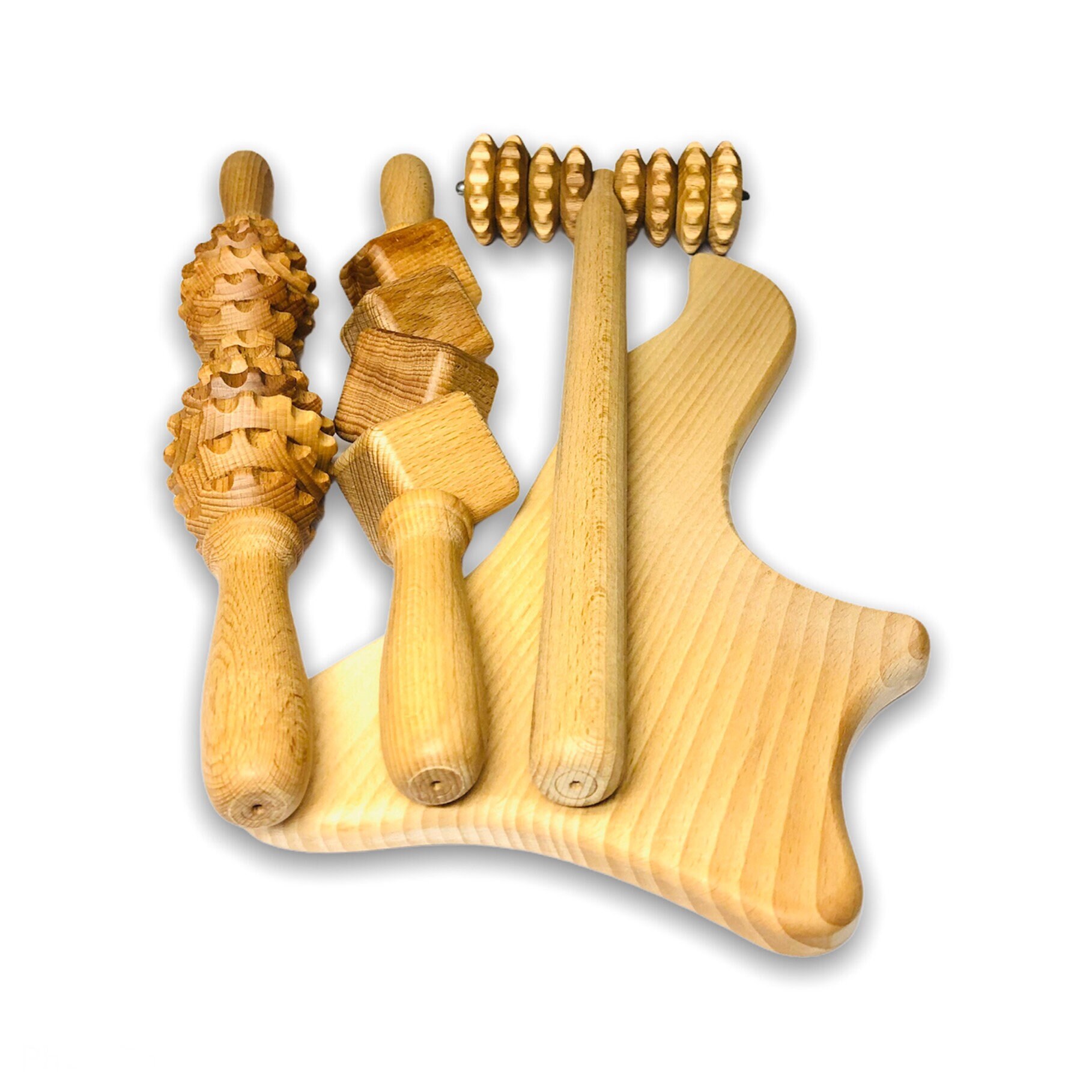 Massage Tools Set No. 3 Set for Anti Cellulite Maderotherapy Wooden ...