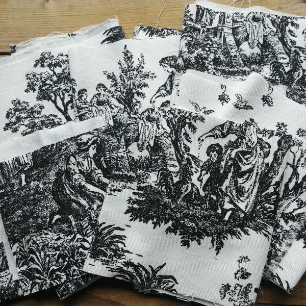 Black Toile Fabric - Etsy