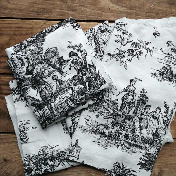 Black Toile Fabric - Etsy