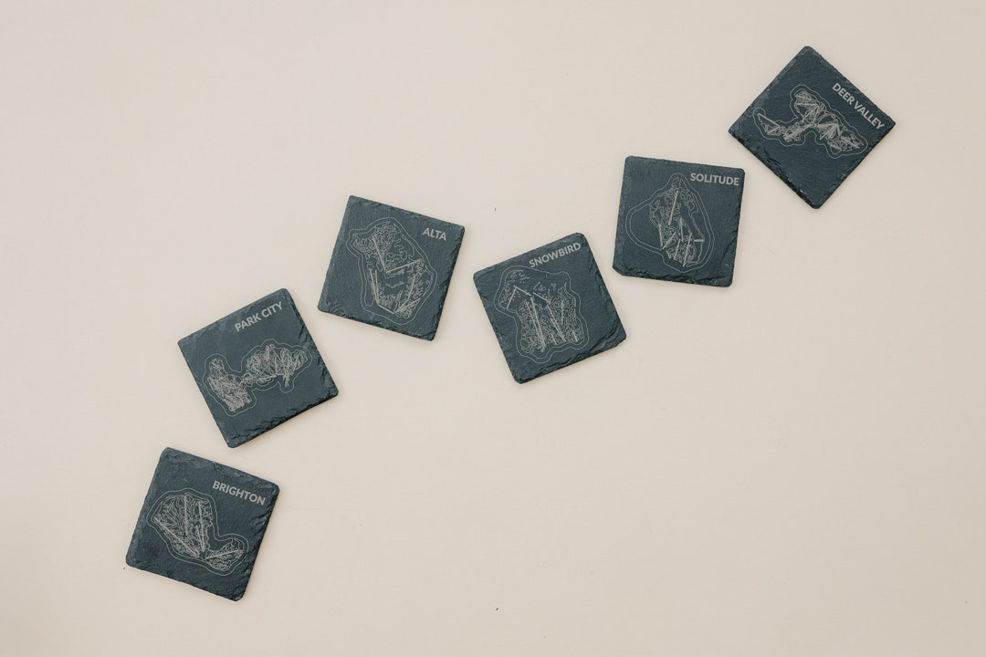 Slate Ski Resort Coasters // Your Favorite Ski Maps Etched Into Slate ...