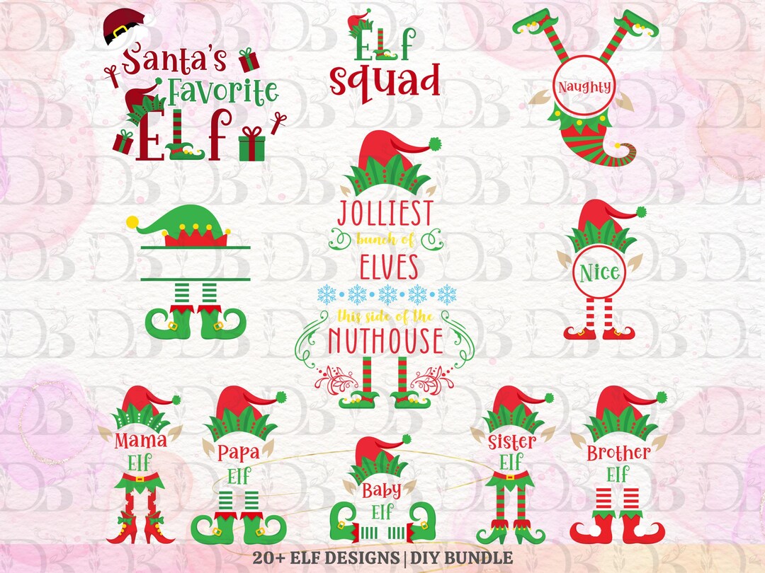 Elf Svg Png, Elf Family Svg, Jolliest Bunch of Elves Svg, Elf Squad Svg ...