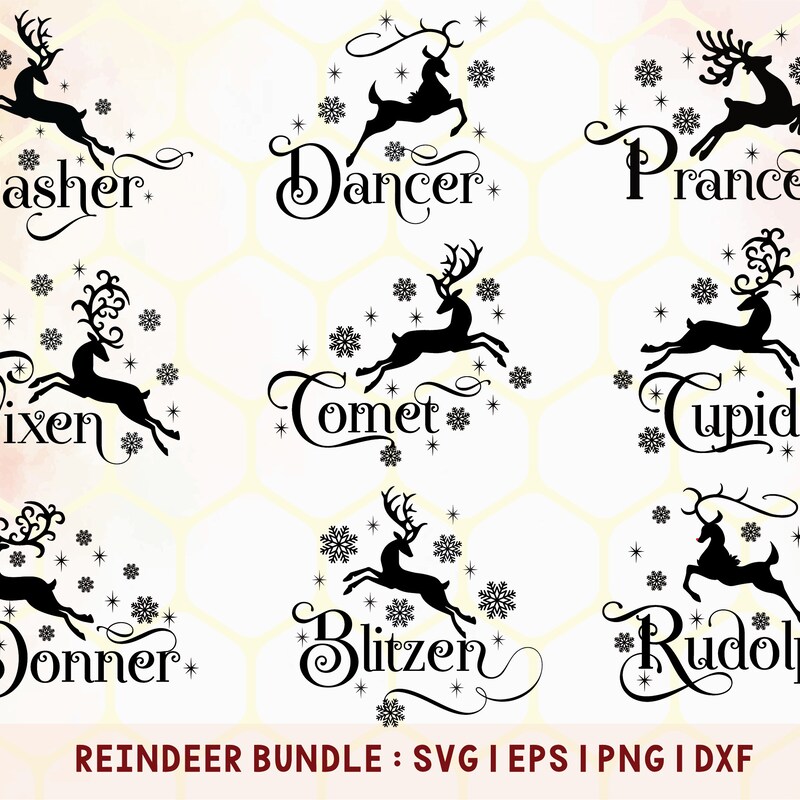 Reindeer Names Svg - Etsy