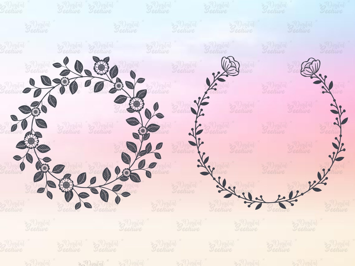 Wreath Svg Wreath Svg Bundle Wreath Floral Svg Heart Laurel - Etsy