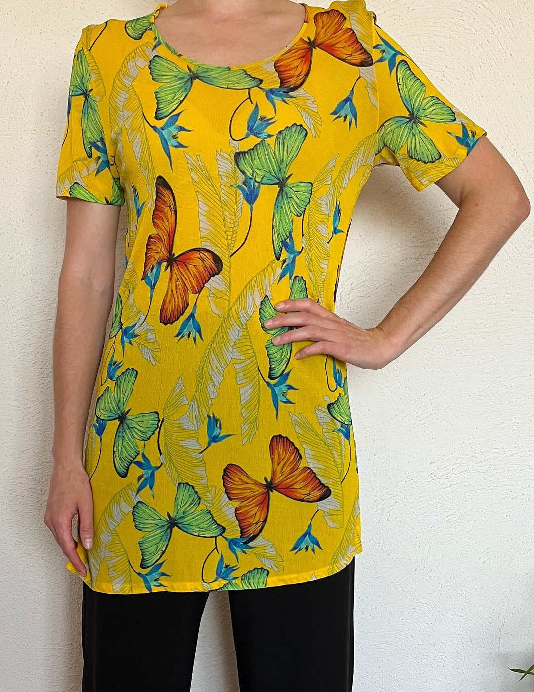 Vintage KENZO JUNGLE Butterfly Print Top - Etsy