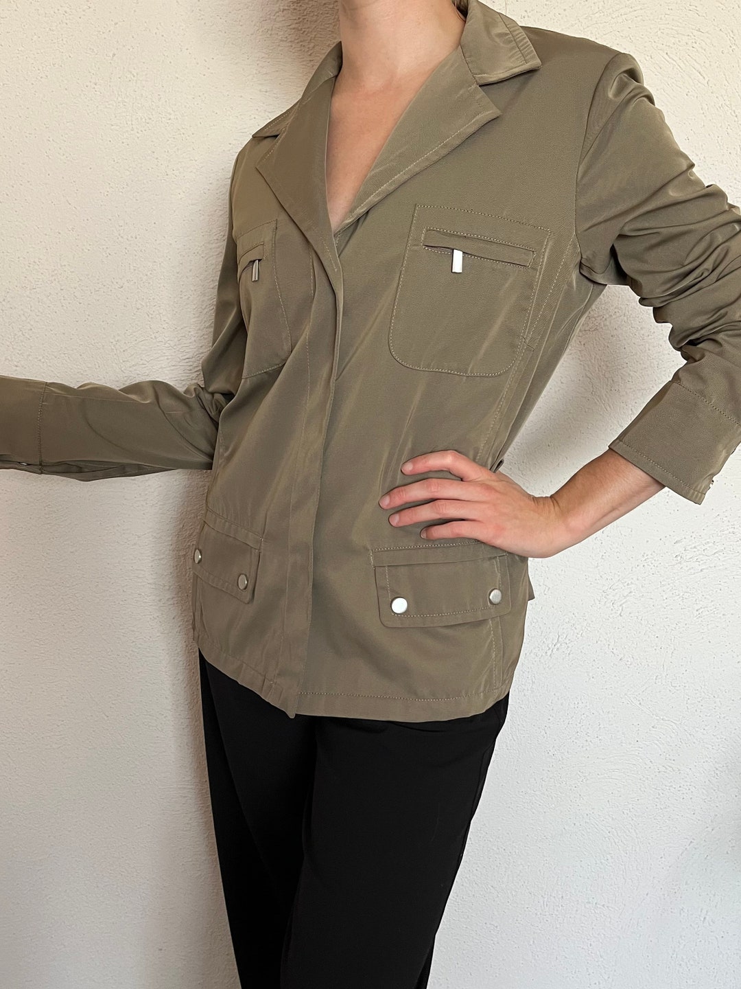 MARELLA Safari Style Gray Jacket Size USA 10 - Etsy