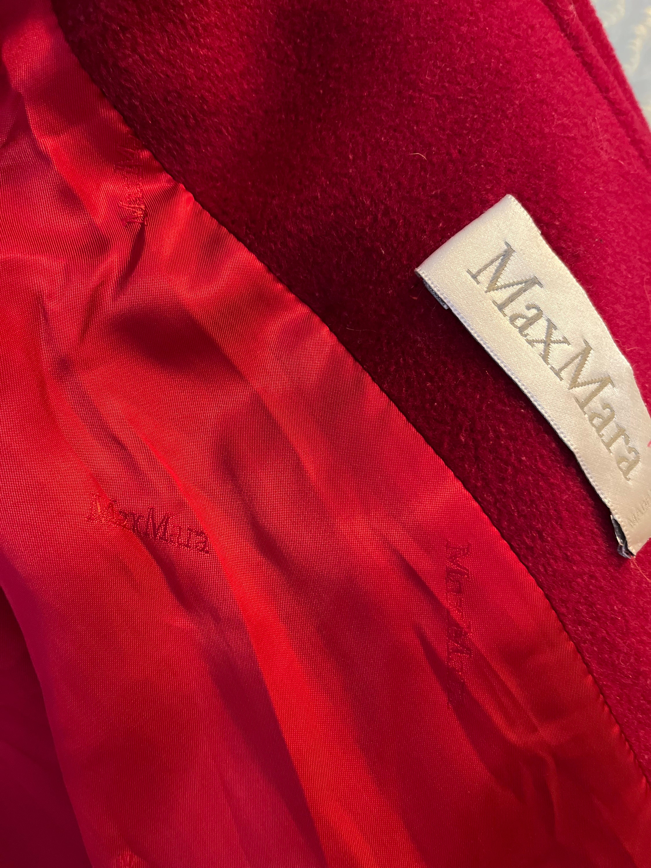 Vintage MAX MARA Red Coat 80% Wool Size UK 12 - Etsy