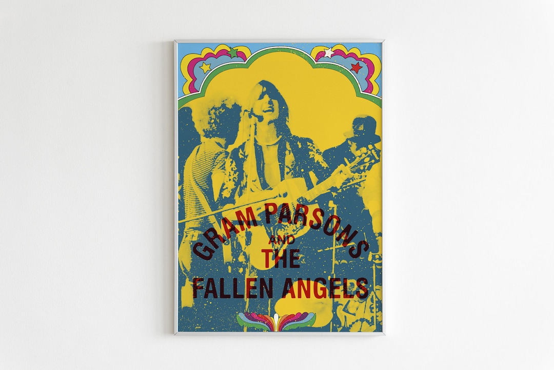 Gram Parsons and the Fallen Angels Psychedelic, Music Graphic Poster ...