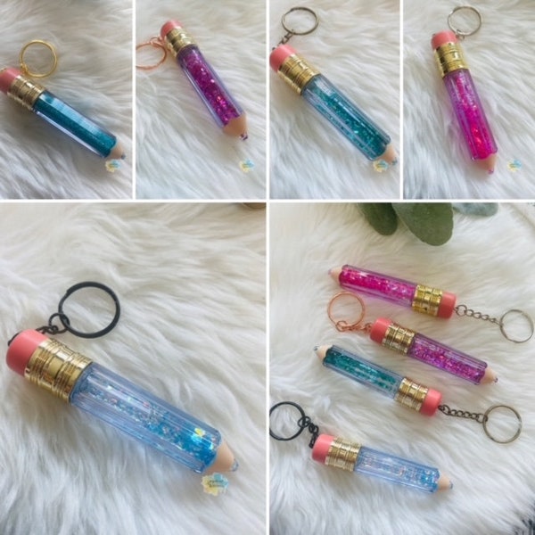 Floating Glitter Keychain - Etsy