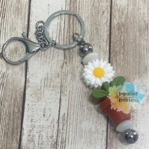 Flower Pot Keychain - Etsy