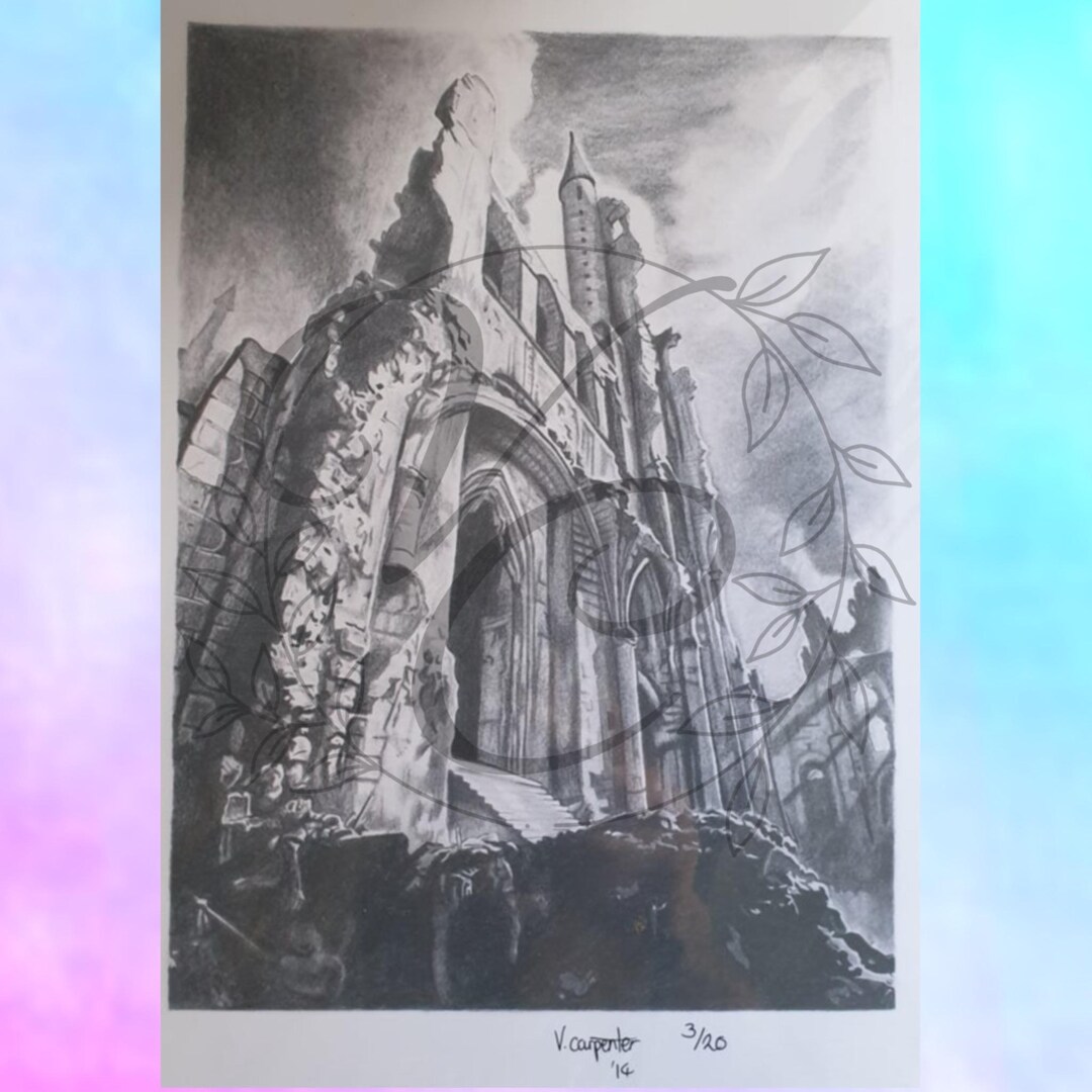 Abbey Ruins A4 Print Pencil Drawing - Etsy