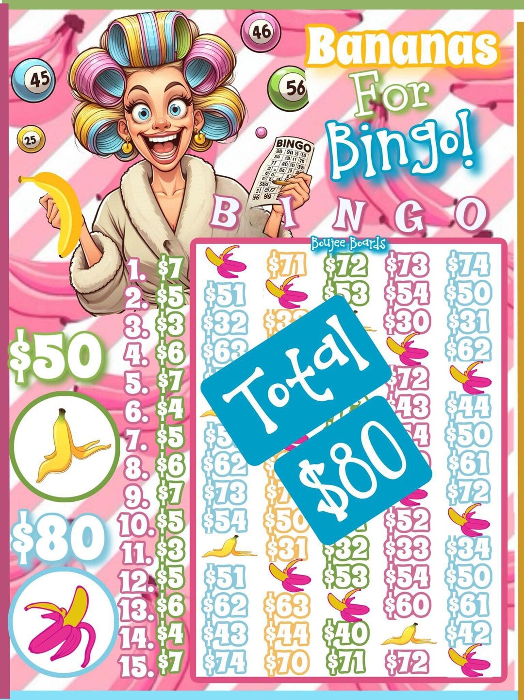 Bananas for BNO (50/80), in Every Row, Downloadable Bingo Graphic - Etsy