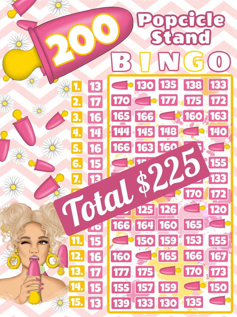 Popcicle Stand (225), Pick Your Prize, Downloadable Bingo Graphic - Etsy