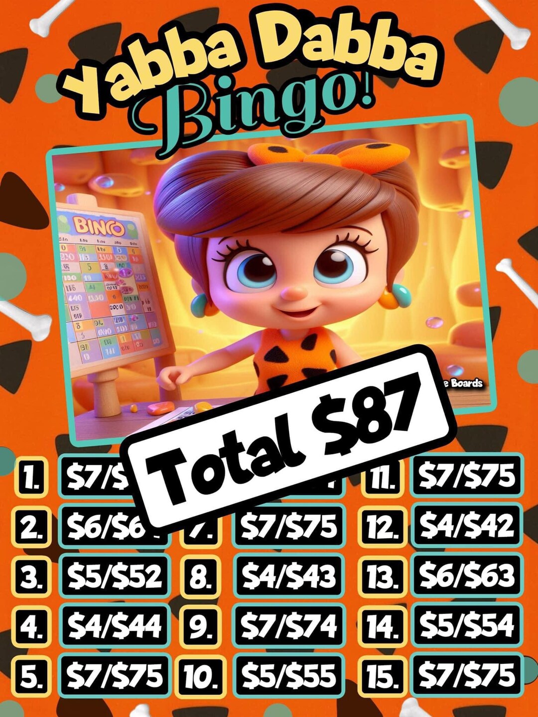 Yabbo Dabbo (87), Pick Your Prize, Downloadable Bingo Graphic - Etsy