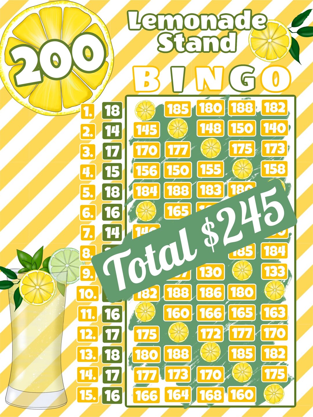 Lemonade Stand 245, Pick Your Prize, Downloadable Bingo Graphic - Etsy