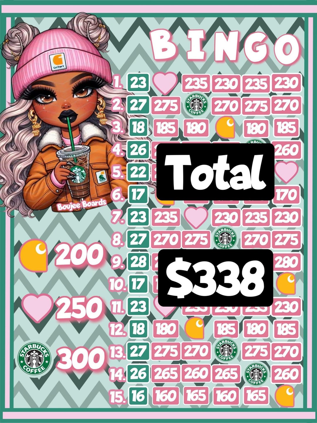 Winter Girl (300), in Every Row, Pick Your Prize, Downloadable Bingo ...