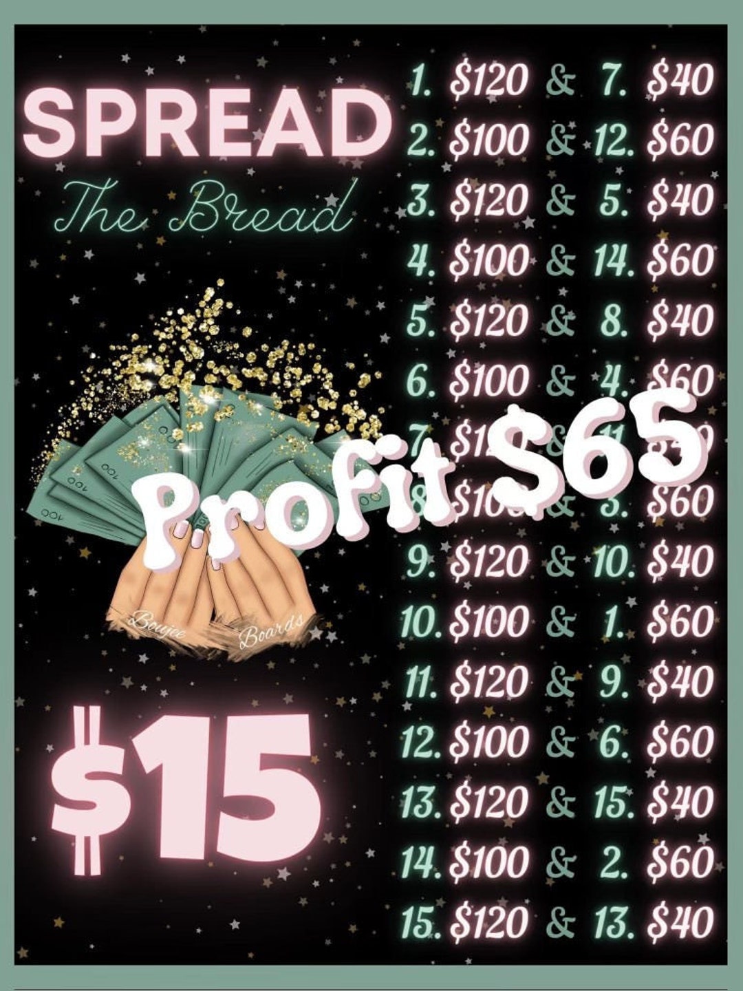 Spread the Bread 15, Pick Your Prize, Downloadable Bingo Graphic - Etsy