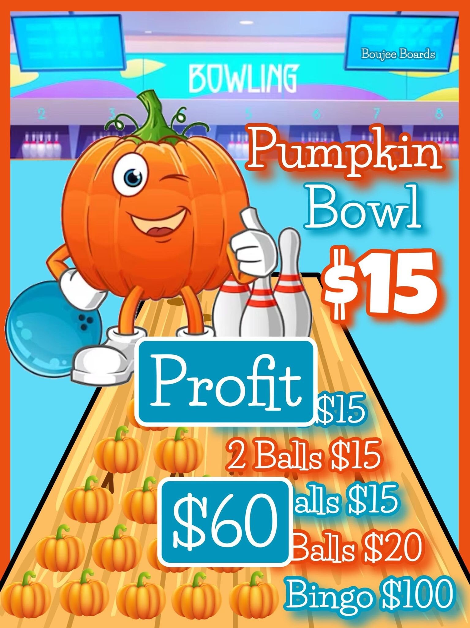 Pumpkin Bowl Multi Winner Bingo Graphic 15 Animated Bingo - Etsy