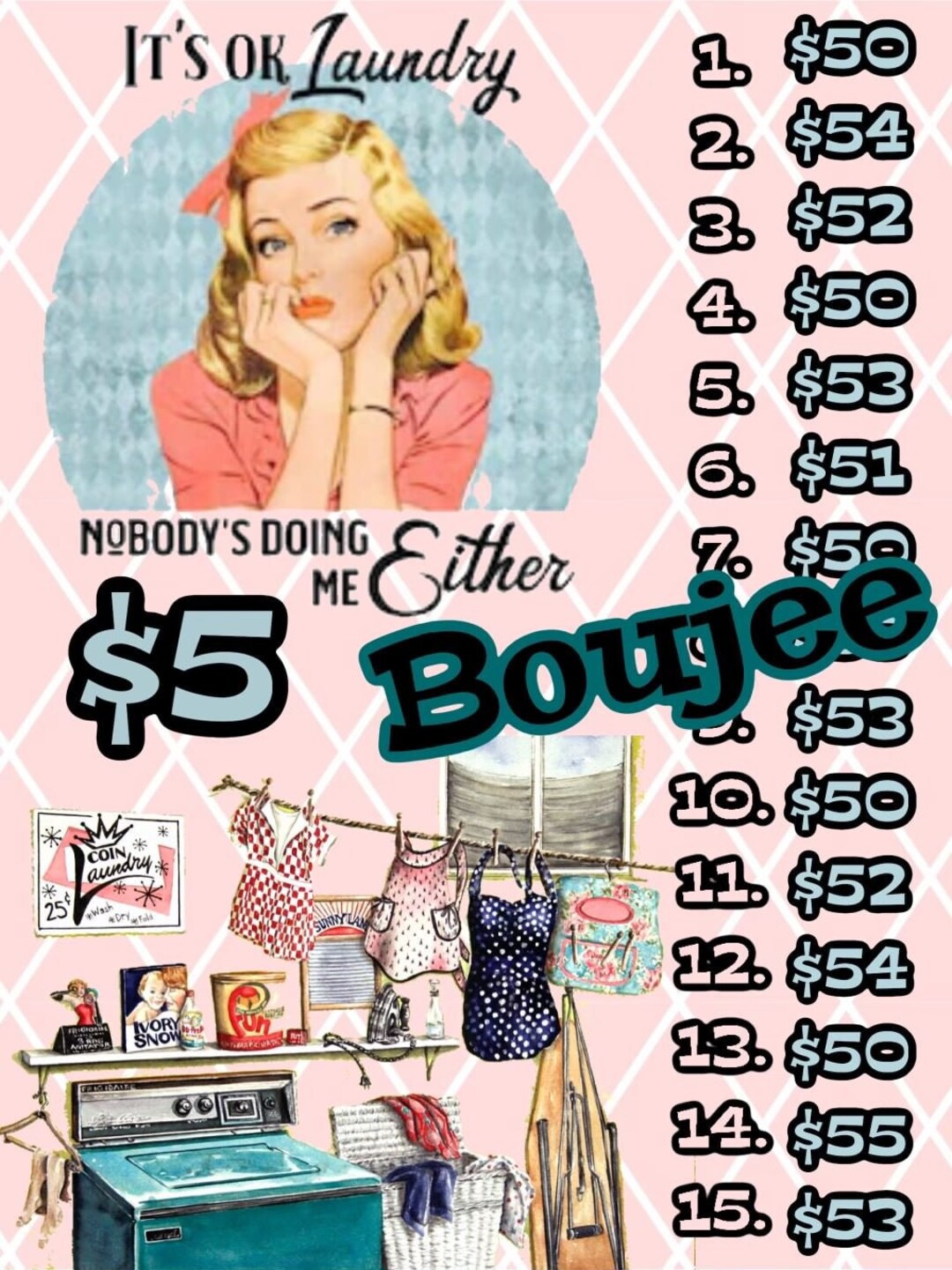 It's OK Laundry 5, Pick Your Prize, Downloadable Bingo Graphic - Etsy