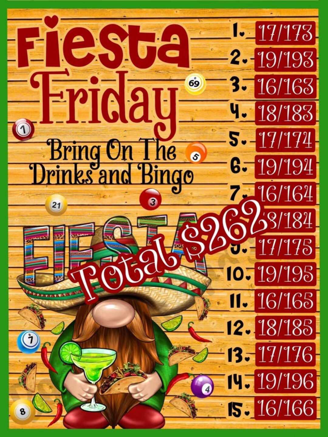 Fiesta Friday (262), Pick Your Prize, Downloadable Bingo Graphic - Etsy