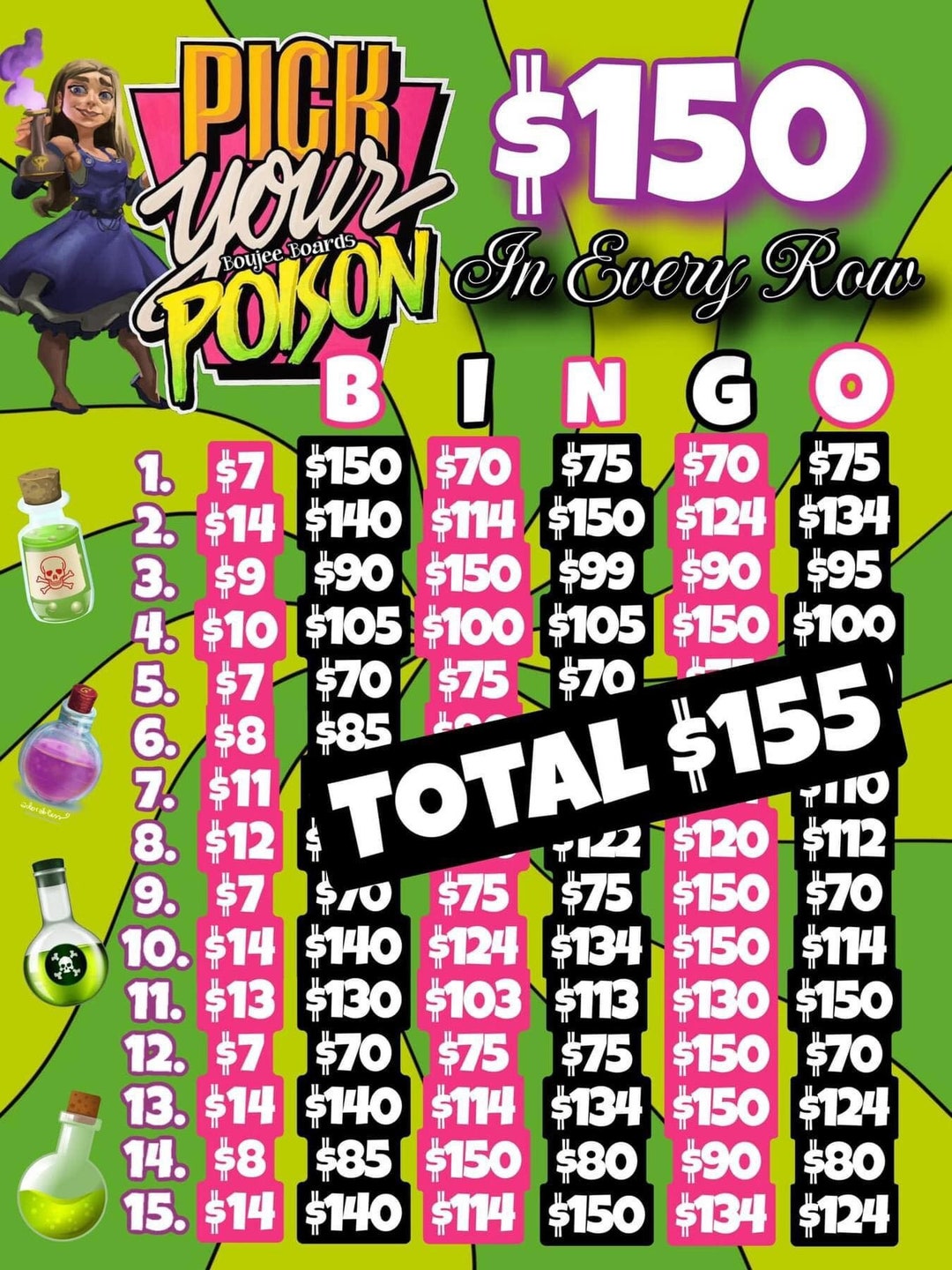 Pick Your Potion (150), in Every Row, Pick Your Prize, Downloadable ...