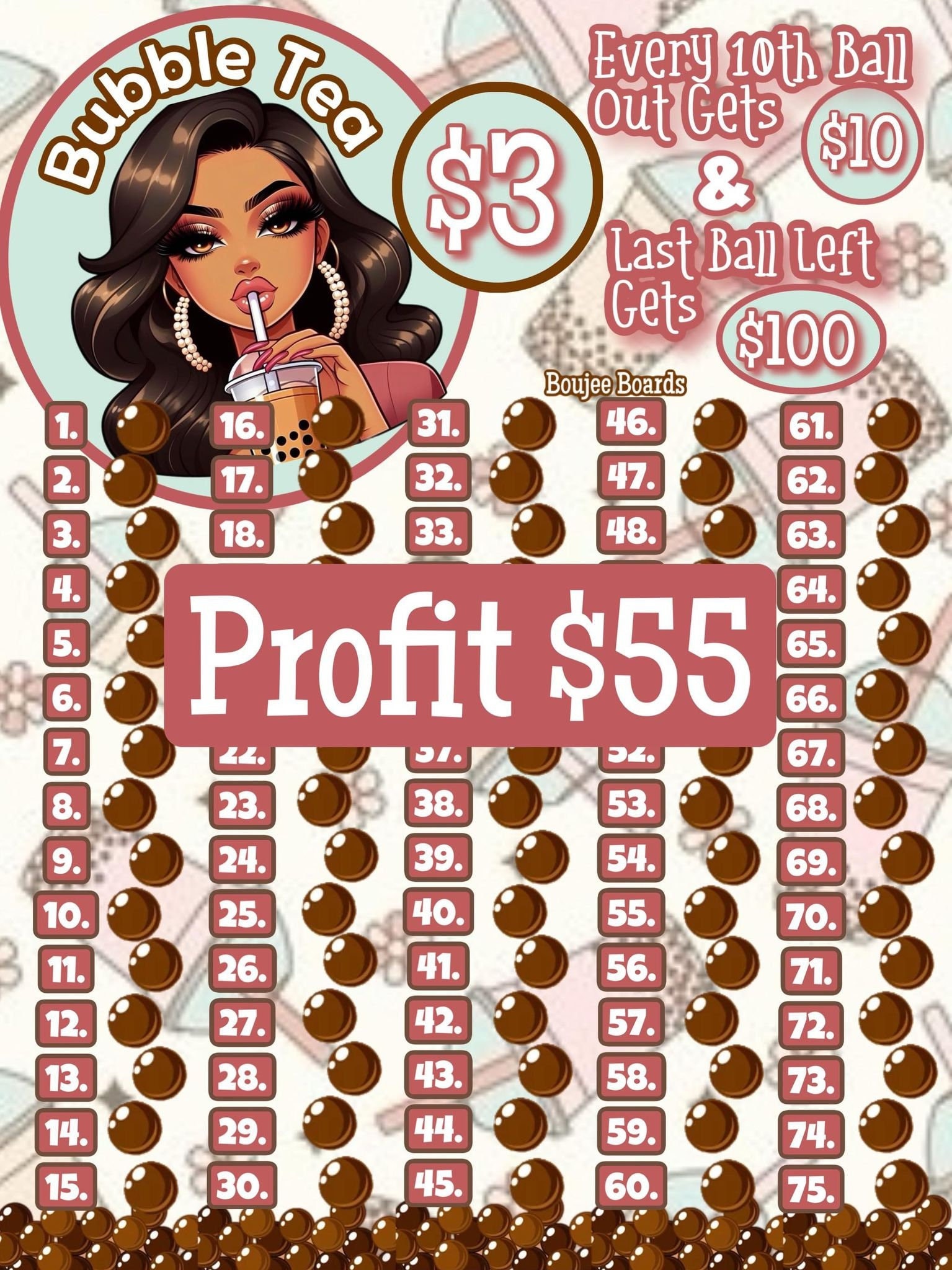 Bubble Tea (3), Last Man Standing, Downloadable Bingo Graphic - Etsy