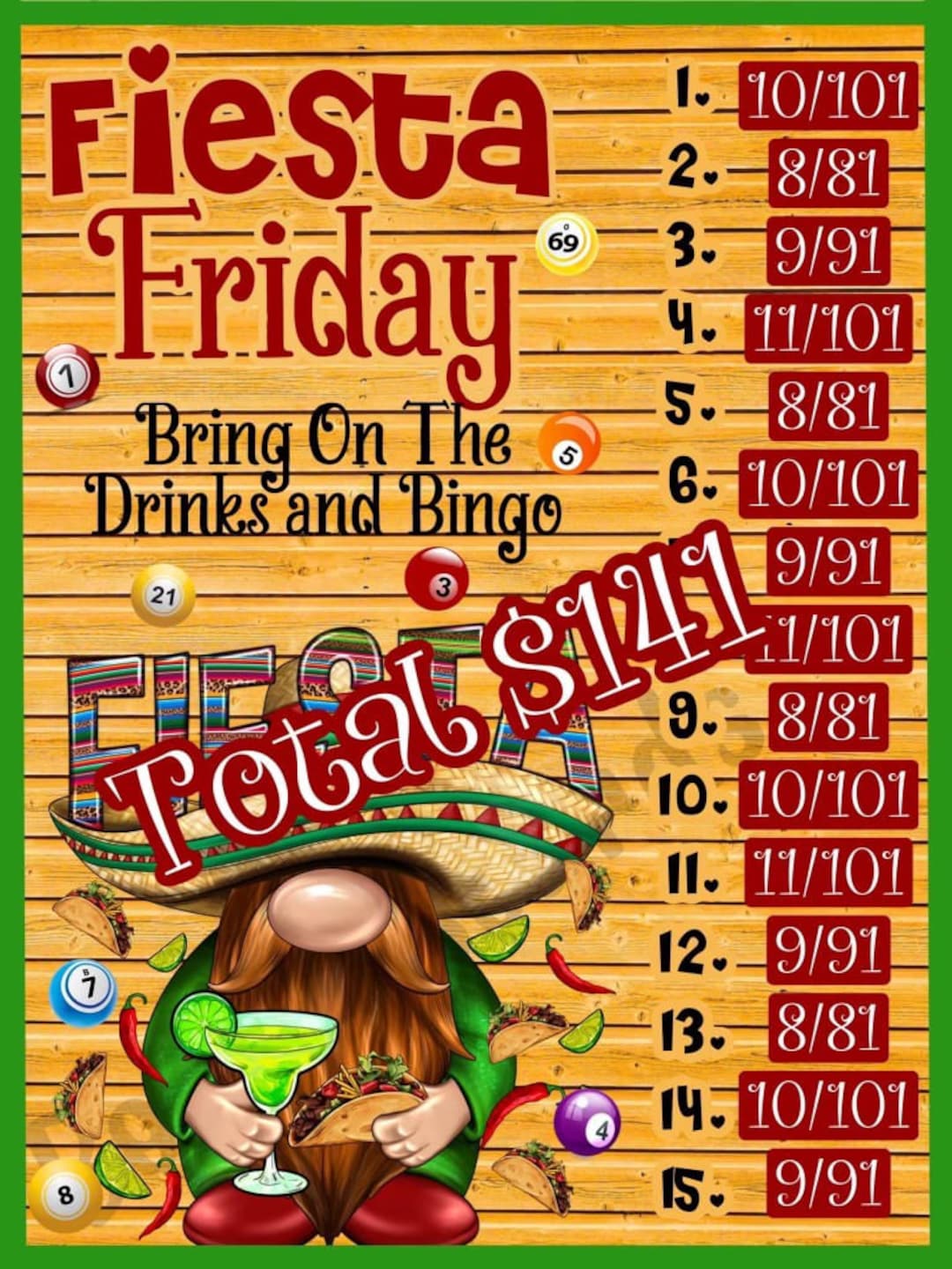 Fiesta Friday (141), Pick Your Prize, Downloadable Bingo Graphic - Etsy