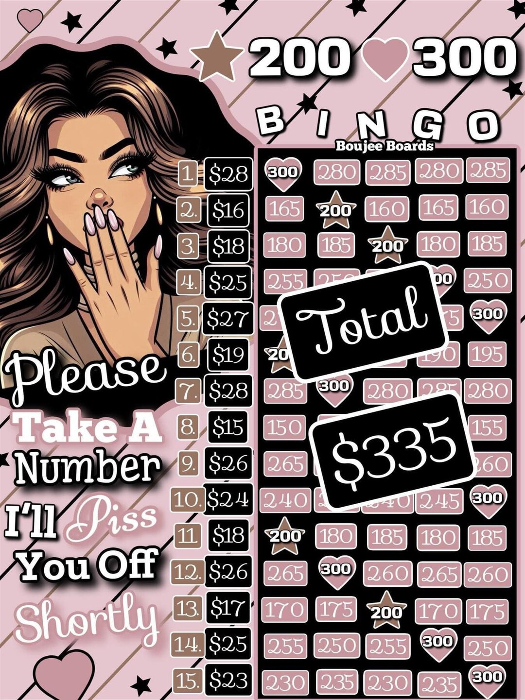 Take A Number (200/300), in Every Row, Downloadable Bingo Graphic - Etsy