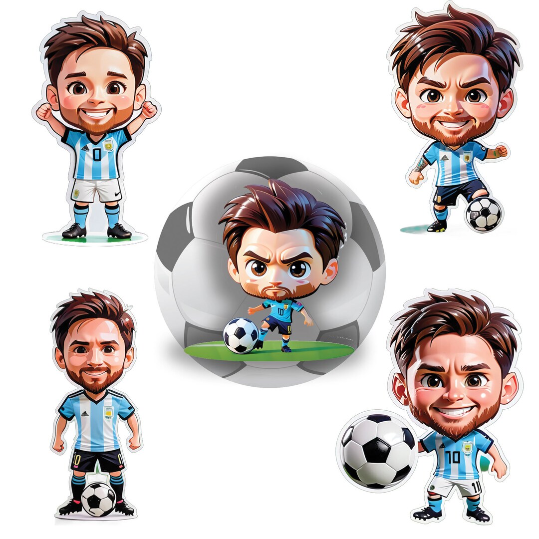 Lionel Messi Stickers 5 Pack Best Soccer Player Soccer Champion Die Cut ...