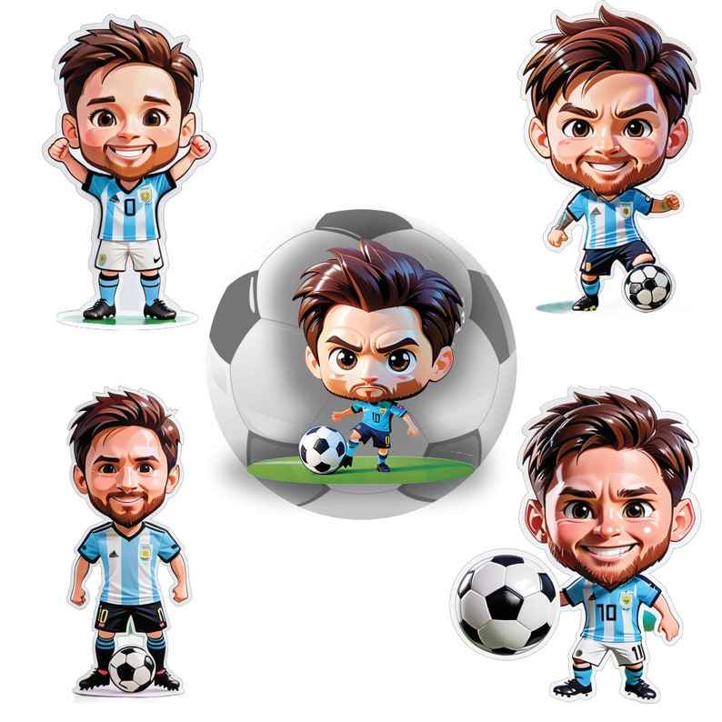 Lionel Messi Stickers 5 Pack Best Soccer Player Soccer Champion Die Cut ...