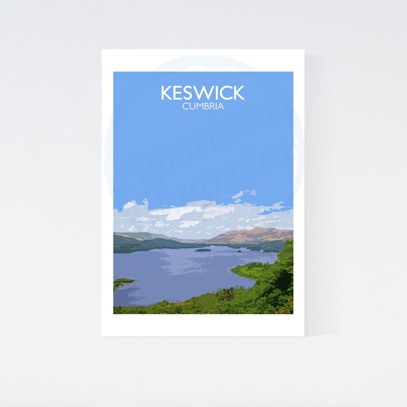 Keswick Cumbria A4 and A3 Wall Art Prints - Etsy UK