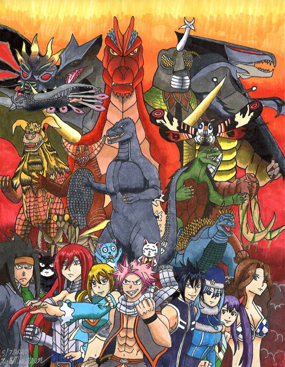 Godzilla and Fairy Tail - Etsy