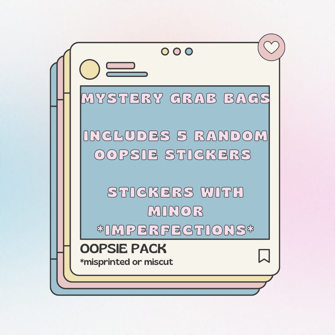 Oopsie Mystery Sticker 5 Pack - Etsy
