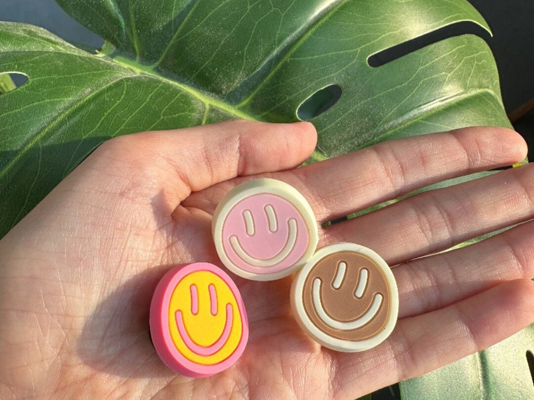 Happy Face Shoe Charm, Happy Face Shoe Charms, Pink Smile Face, Brown ...
