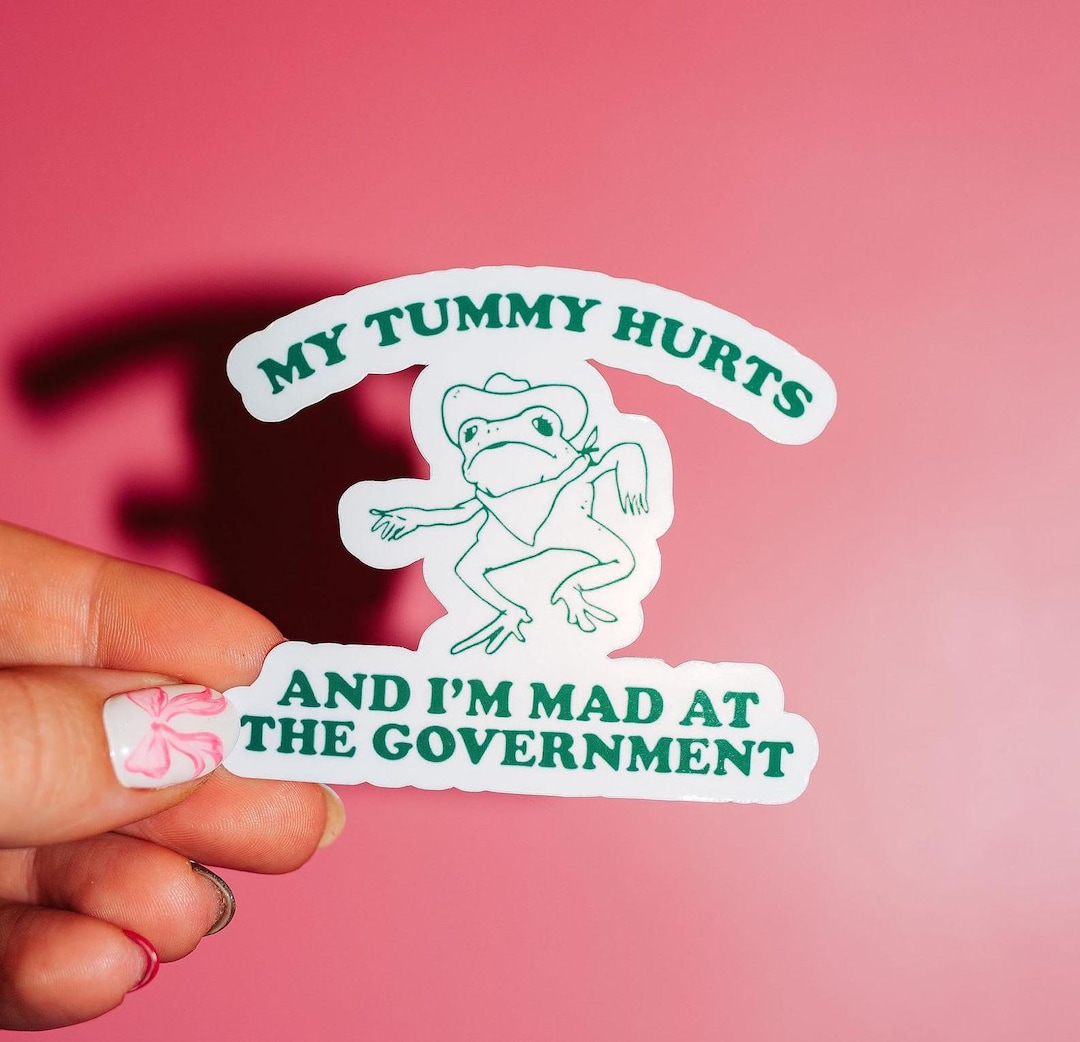 My Tummy Hurts and I'm Mad at the Government Sticker, Funny Meme, Cute ...