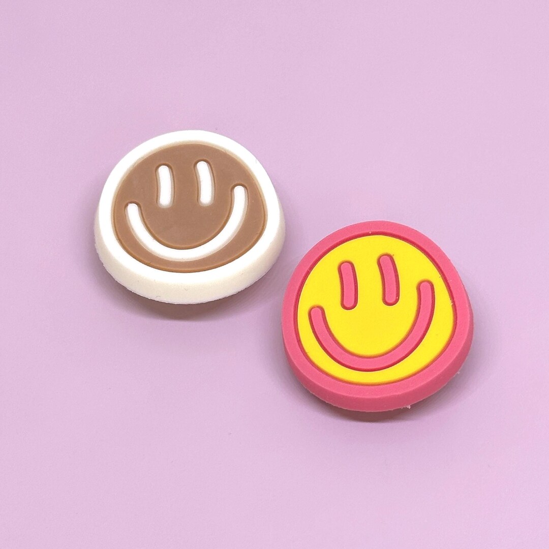 Happy Face Shoe Charm, Happy Face Shoe Charms, Pink Smile Face, Brown ...