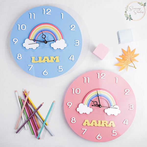 Rainbow Wall Clock - Etsy