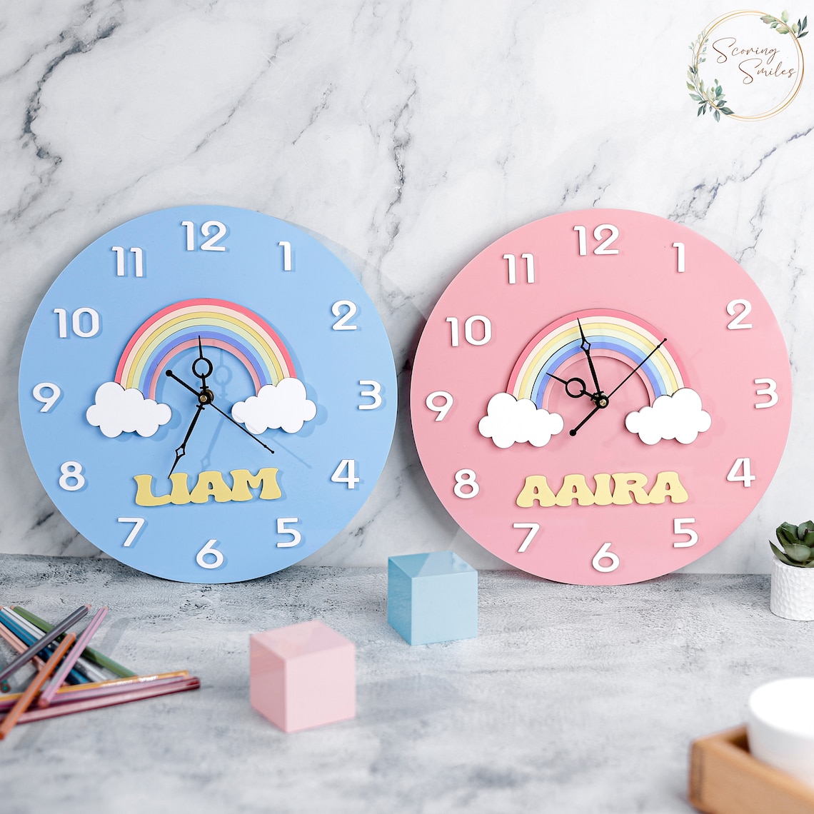 Personalized Baby Wall Clock • Nursery Decor • Baby Keepsake Gift • New ...
