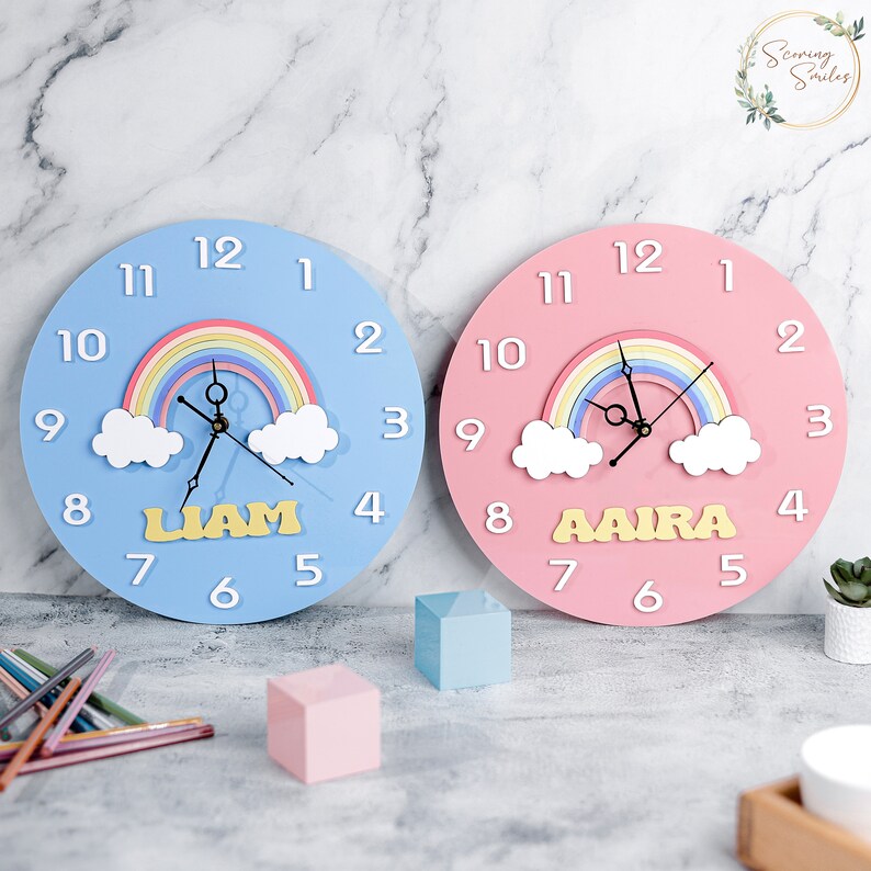 Personalized Baby Wall Clock • Nursery Decor • Baby Keepsake Gift • New ...