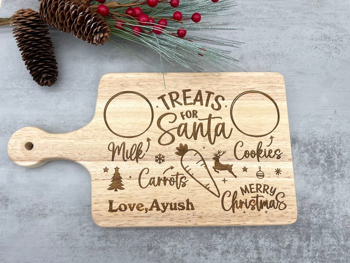 Christmas Santa Treat Board I Santa Tray I Personalized Wooden Tray I ...