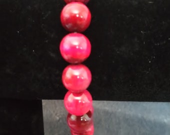 Bracelet Magenta Tiger Eye Semi Precious Stone Stretch - Etsy