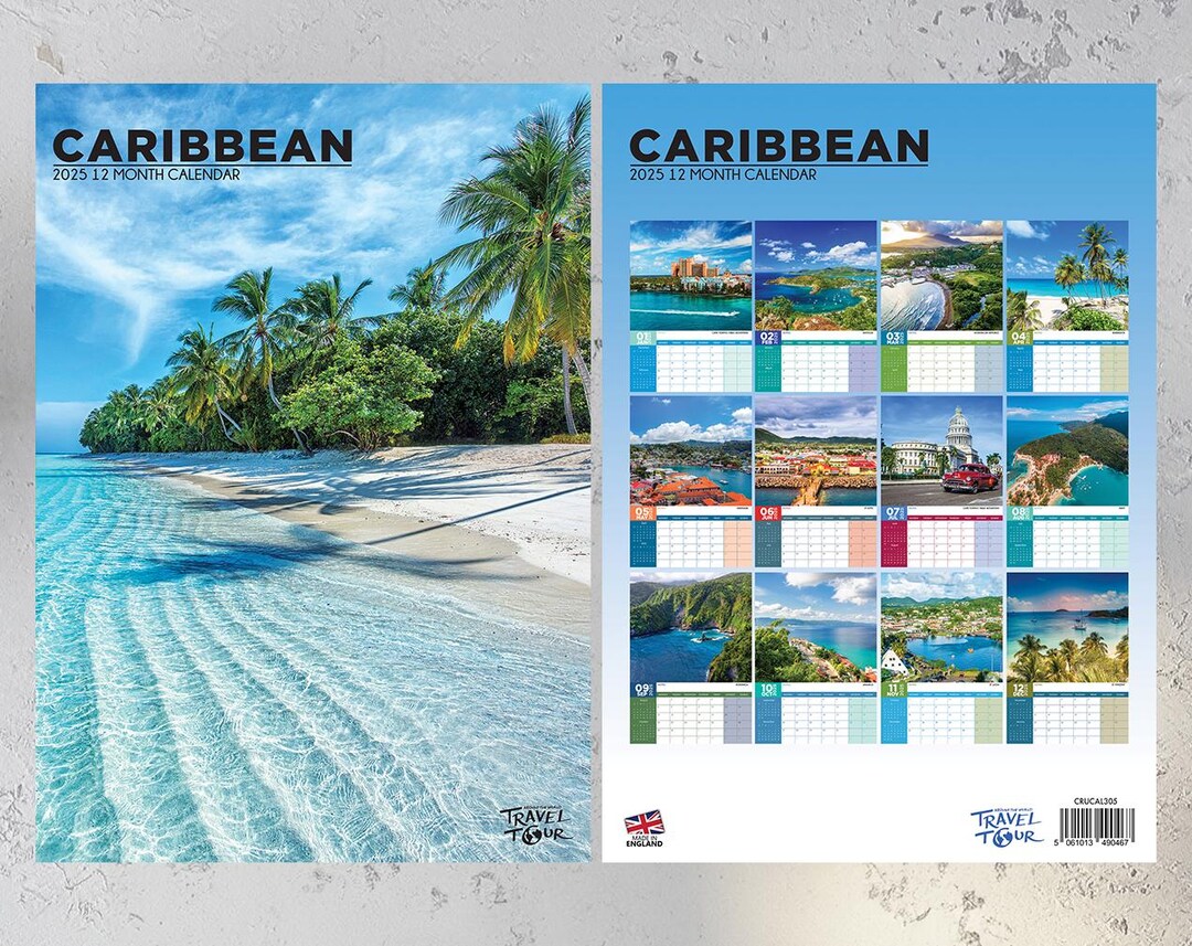2025 the Caribbean Calendar A3 Size - Etsy