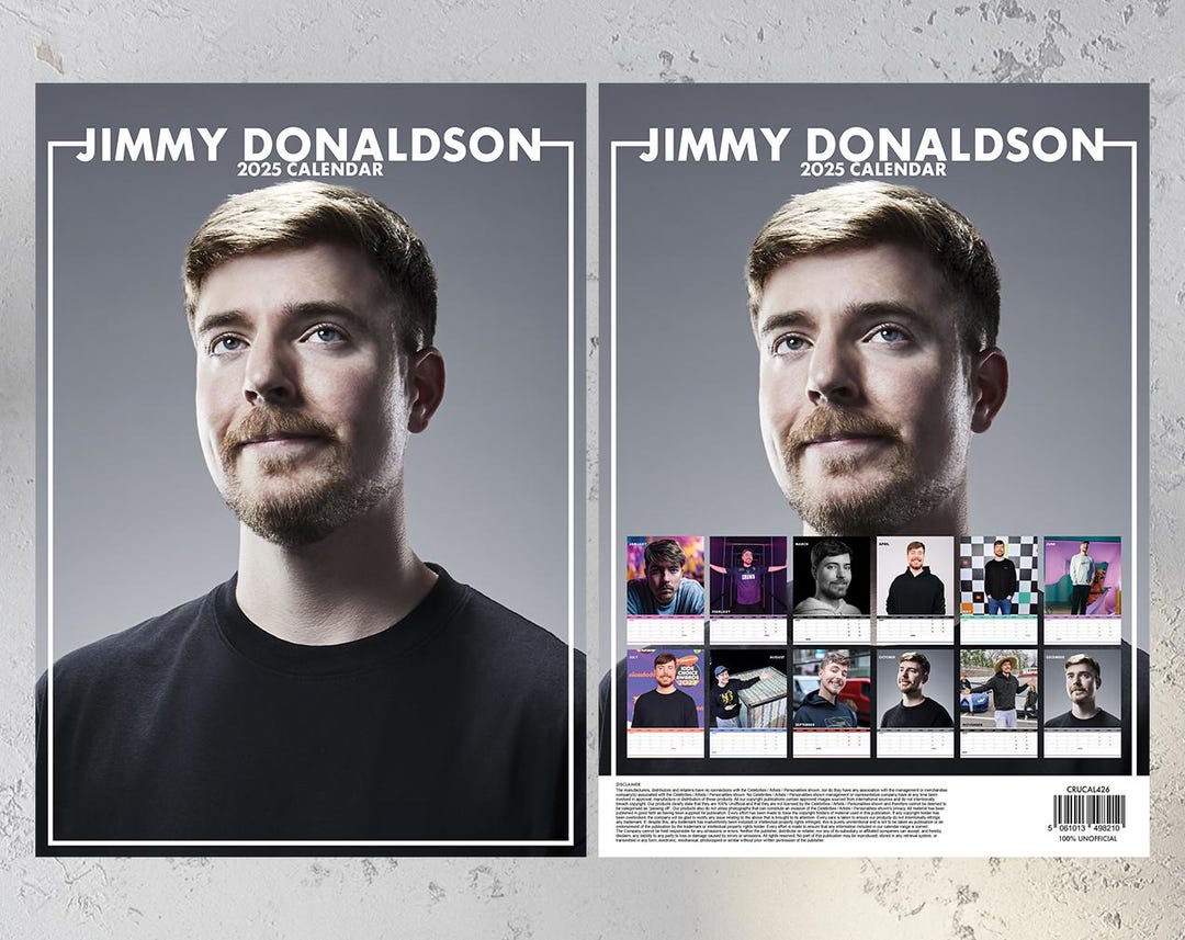 2025 Jimmy Donaldson mr Beast Calendar A3 Size - Etsy