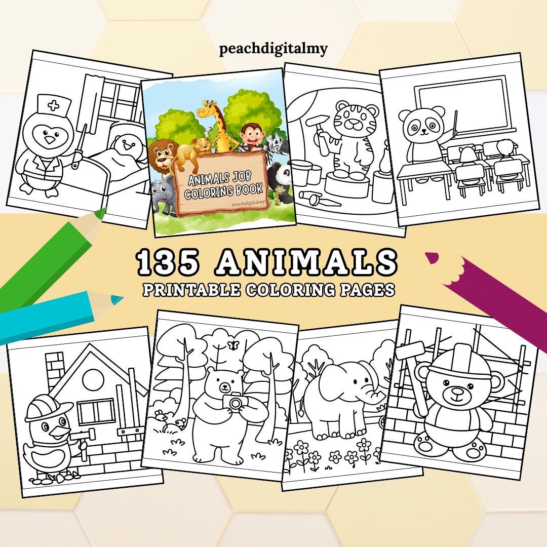 Animals Job Coloring Book | Coloring Sheets | Coloring Pages | Coloring ...