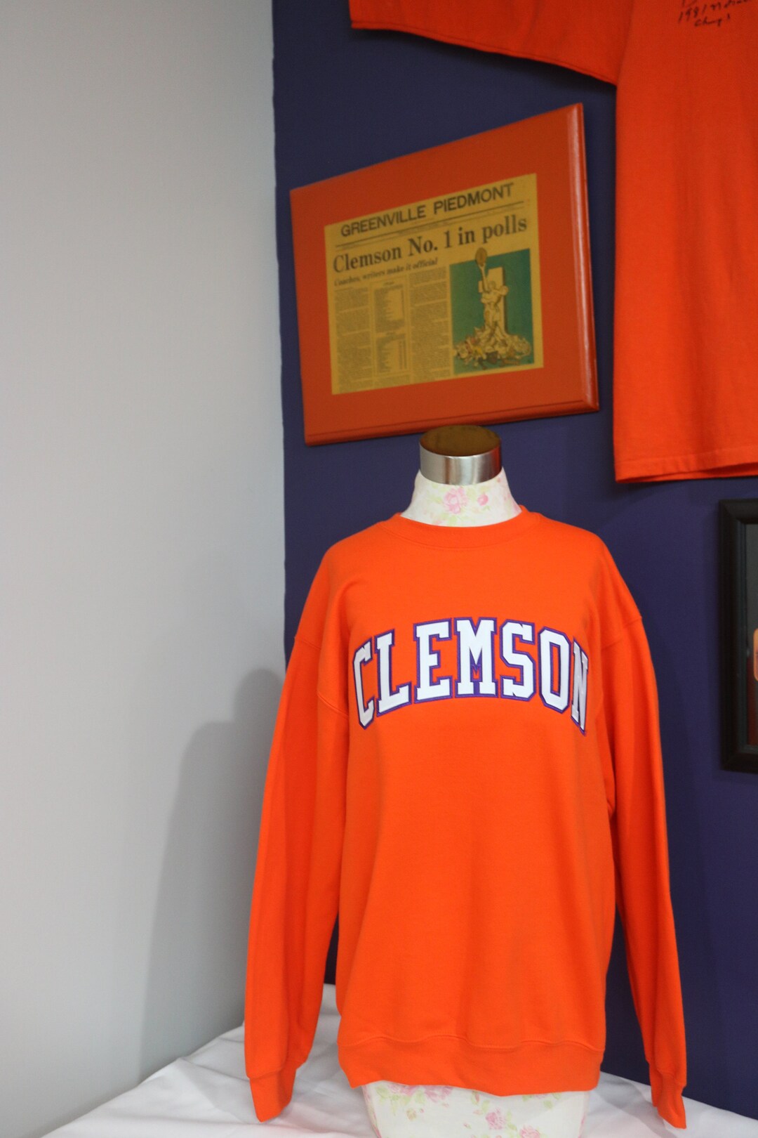 Clemson Two-color Tackle Twill Crewneck Sweatshirt - Etsy