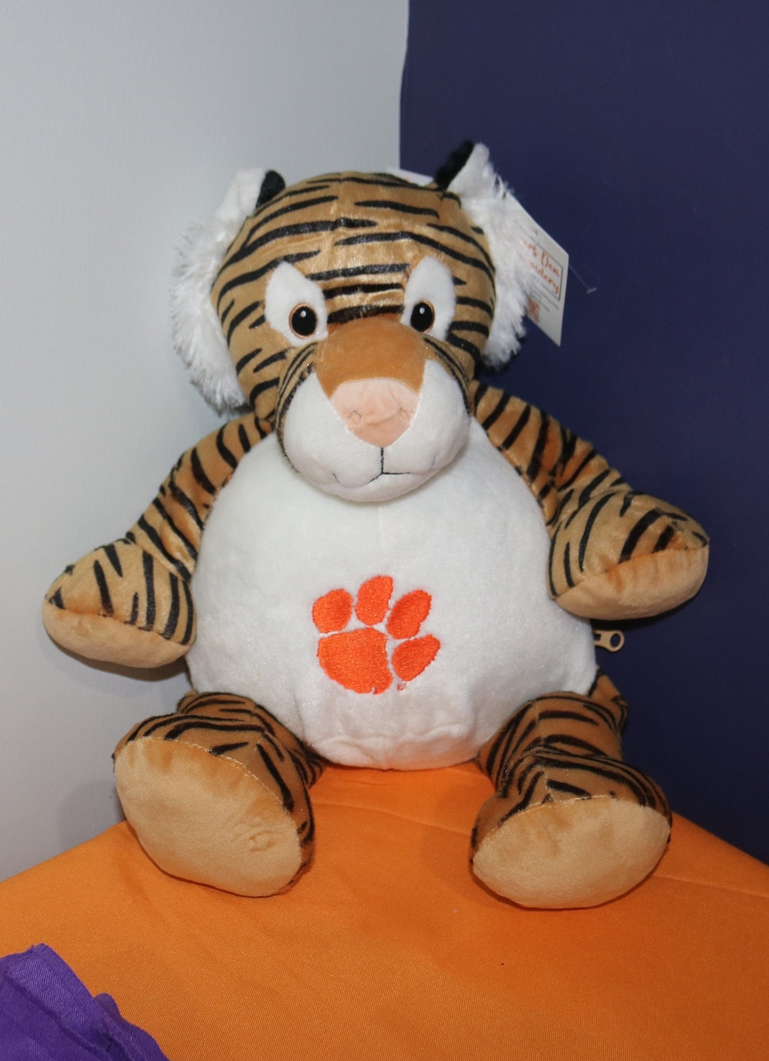 Clemson Tiger Stuffed Animal With Official Clemson Tiger Paw - Etsy