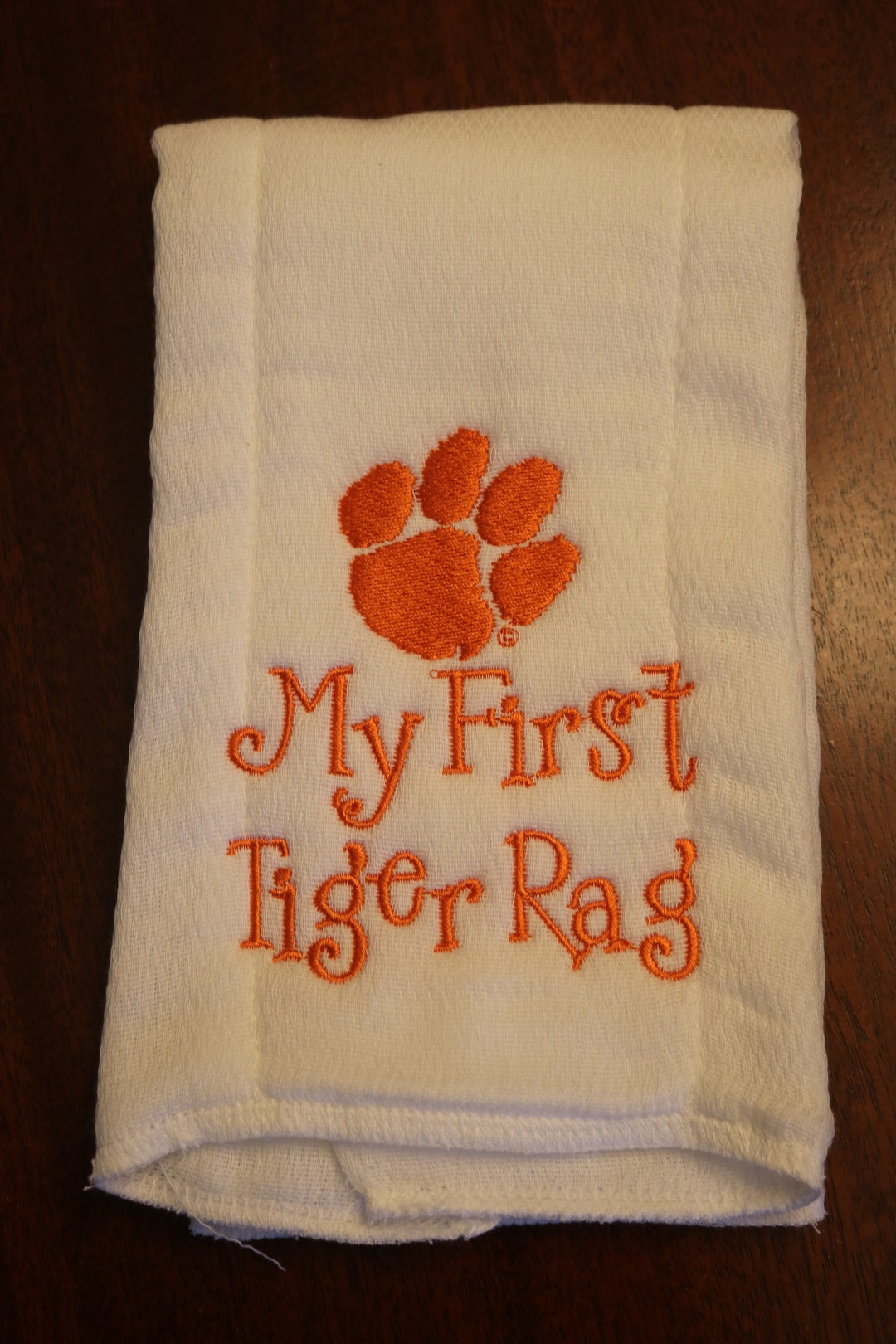 Clemson My First Tiger Rag Burp Cloth - Etsy